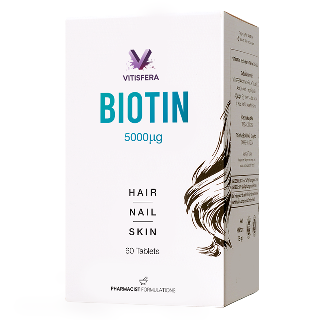 Биотин Vitisfera "Для волос, кожи, ногтей", 5000 мкг, 60 табл.