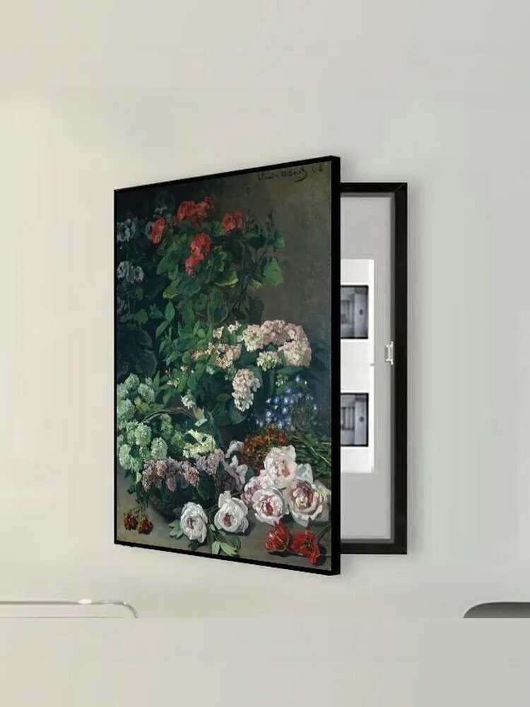 Картина-щиток для электросчётчика 40x50см "Ван Гог": маскировка коробки, без сверления, влагостойкая, выбор рамы