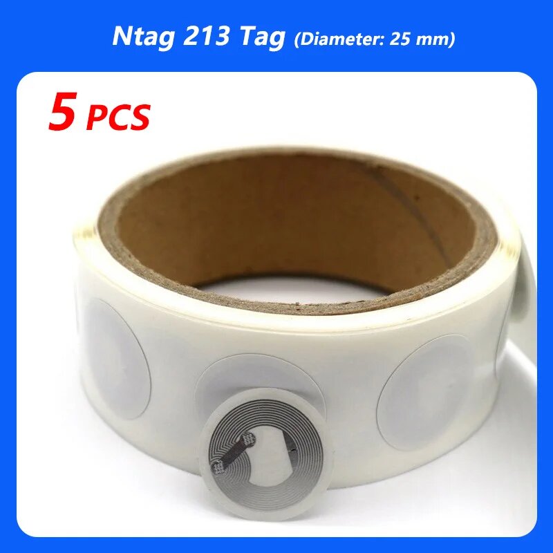 Набор NFC-наклеек Ntag213 100 шт. 5 PCS Ntag 213 Tag