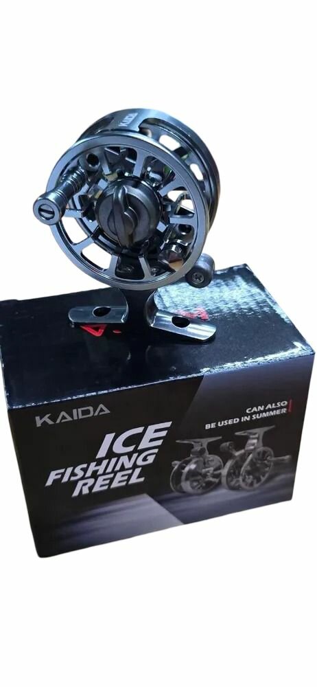 Катушка инерционная для зимней Рыбалки, фирма Kaida Ice Fishing Reel DIS60L с фрикционом, ручка правая