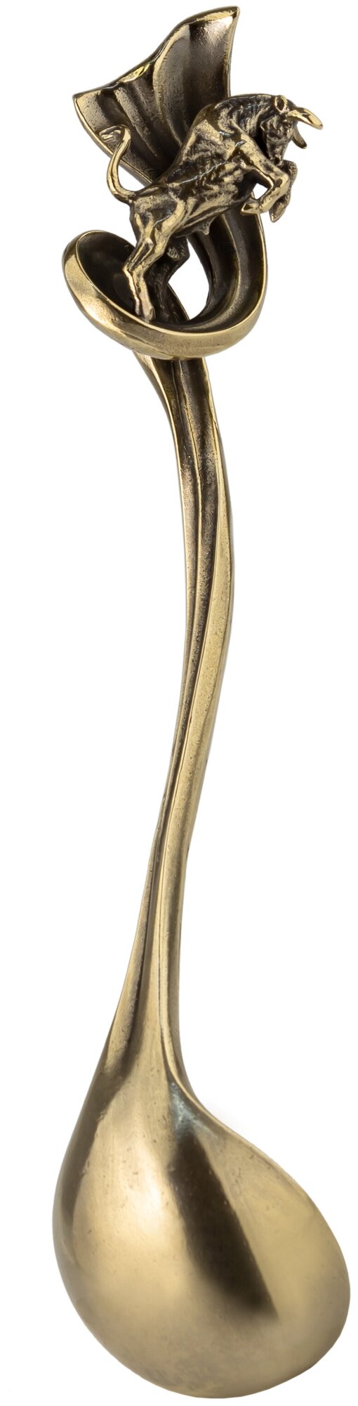 Ложка бронза БЫК коллекционная сувенирная (ВхШхД 14см./3см./2см.)