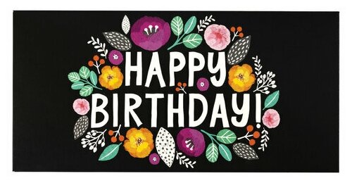 40 шт. Конверт для денег "HAPPY BIRTHDAY!", Цветы, 166х82 мм, выборочный лак, золотая сказка, 113748