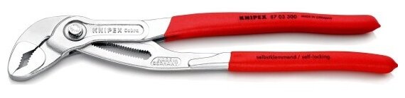 Клещи переставные Knipex KN-8703300SB COBRA®, 70 мм (2 3/4"), 300 мм, хром, пластиковые рукоятки