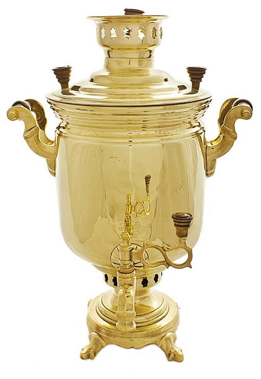 Самовар "Заводской" банкой 7л латунь жаровый