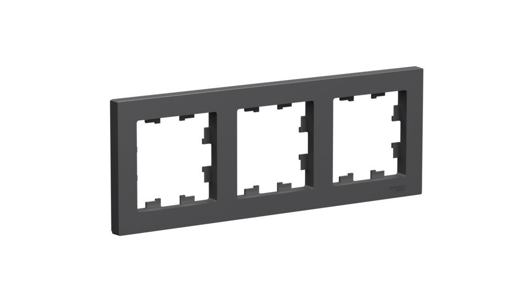 Тройная рамка для розетки AtlasDesign (Systeme Electric) цвет Базальт