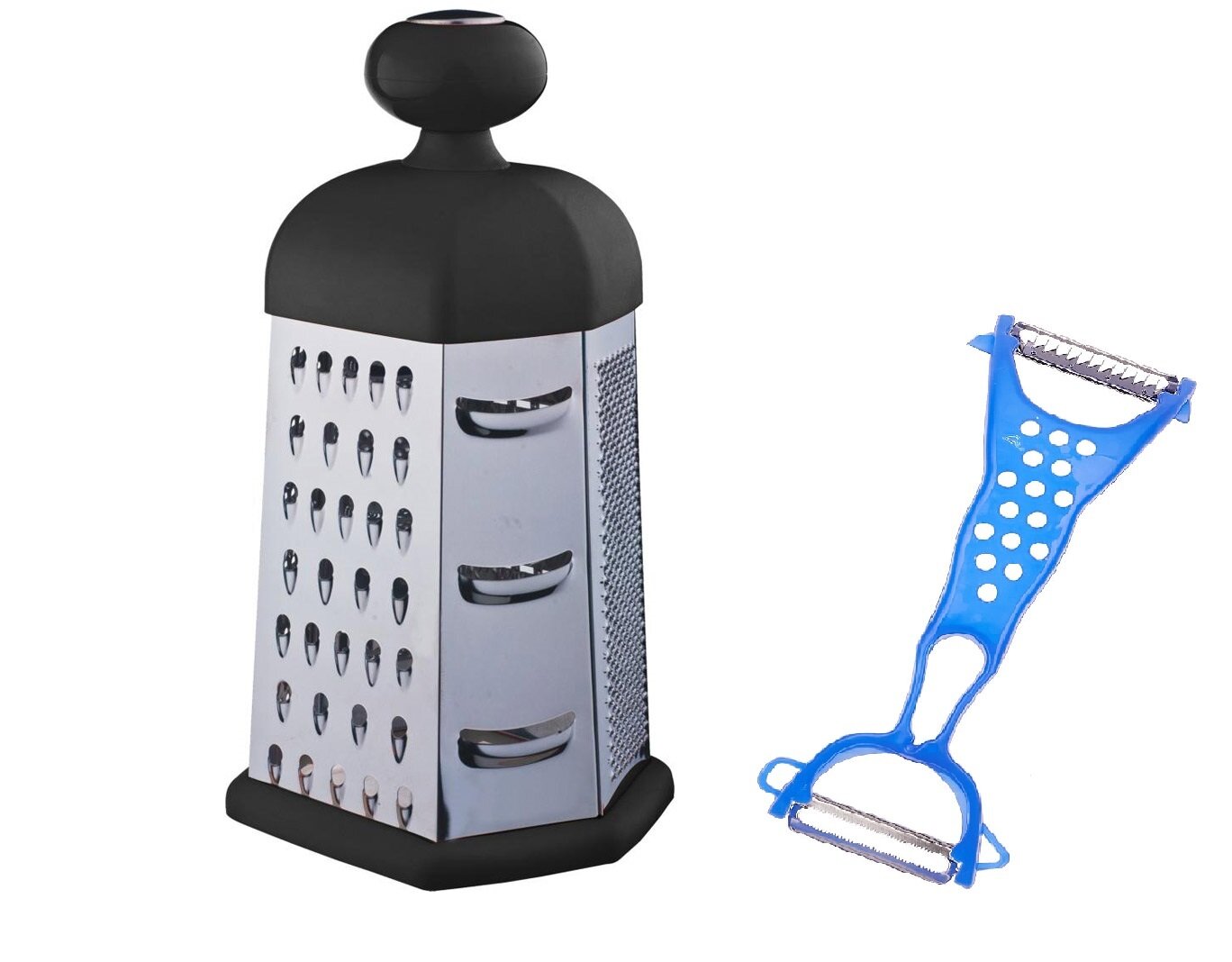 Терка "Шестигранник" с силиконовым дном + овощечистка