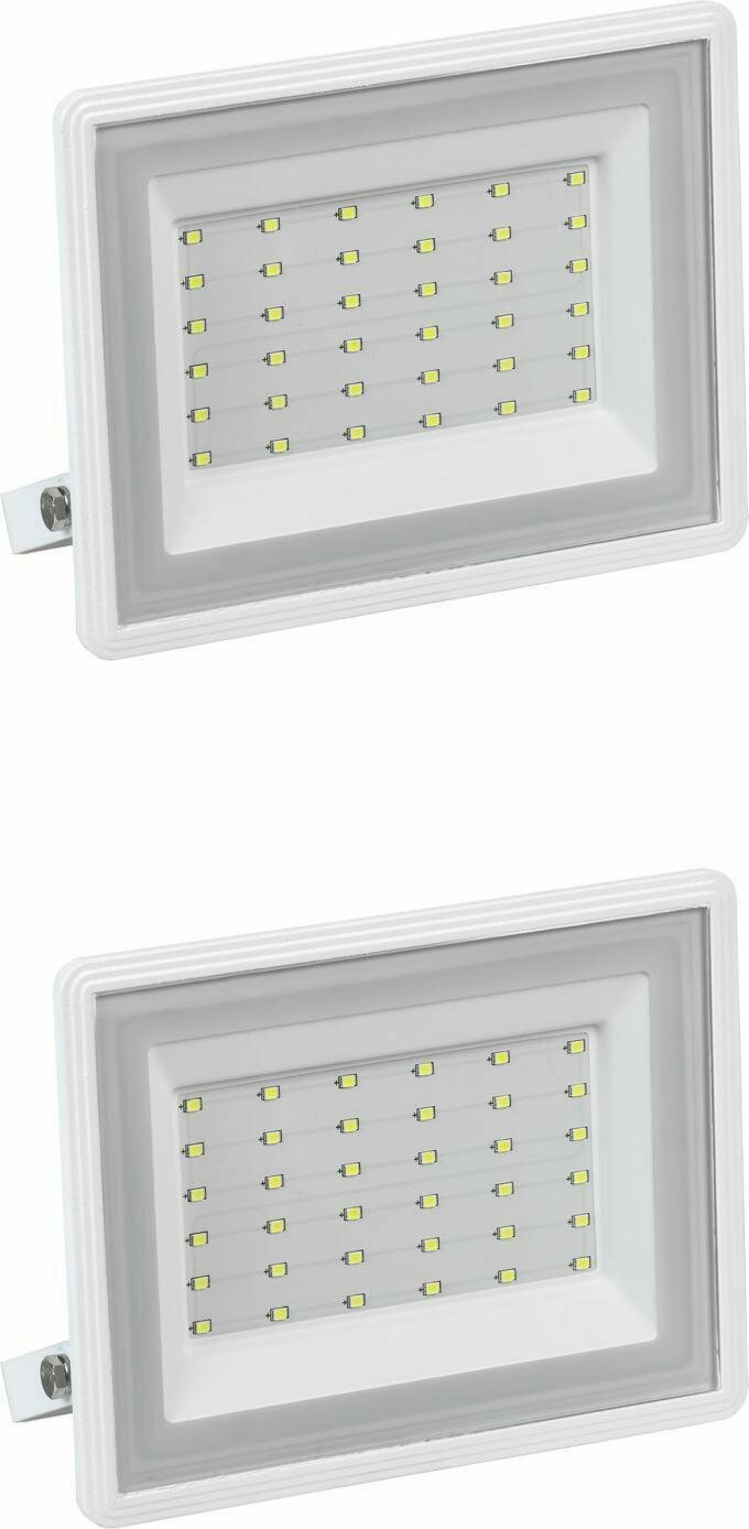 Прожектор IEK СДО 06-50 50W 6500К 4000Лм светодиодный IP65 белый (комплект из 2 шт)