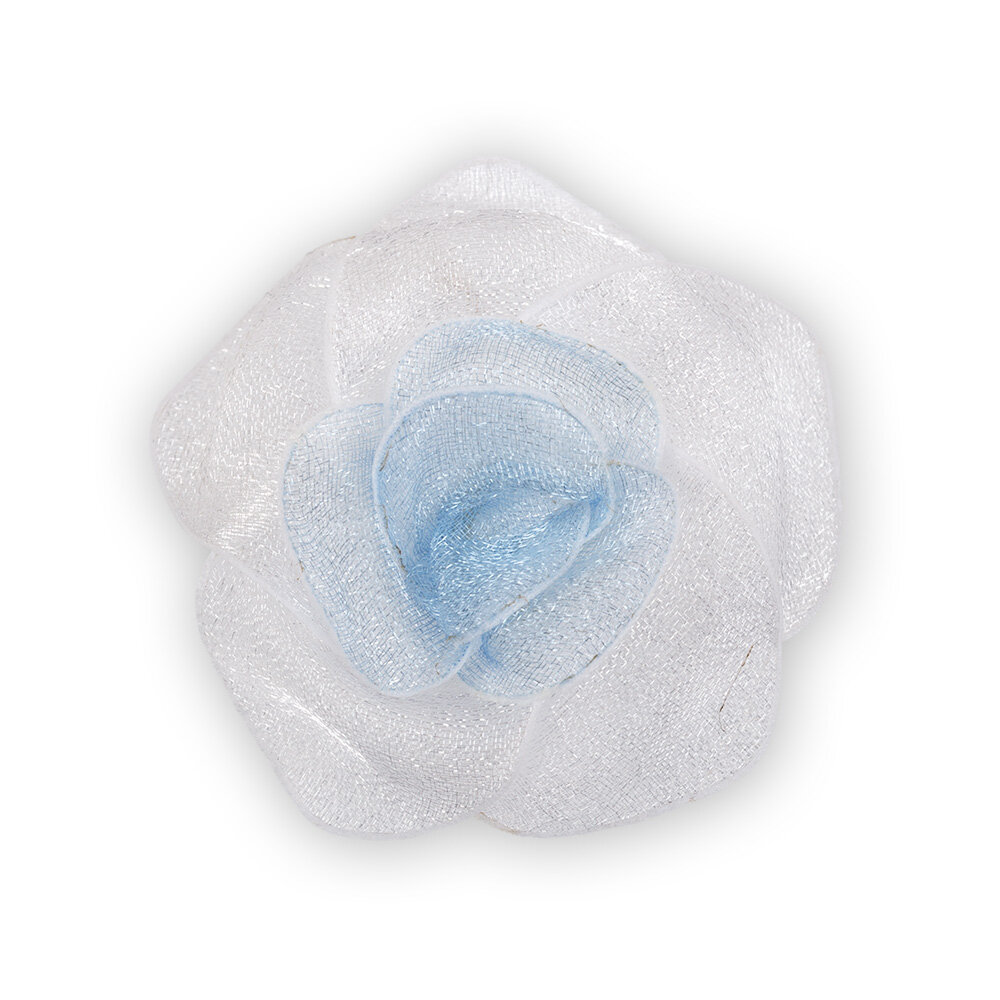 BLITZ Цветок из 5 лепестков узор 30-41 бело-голубой для ткани и интерьера и декора дома