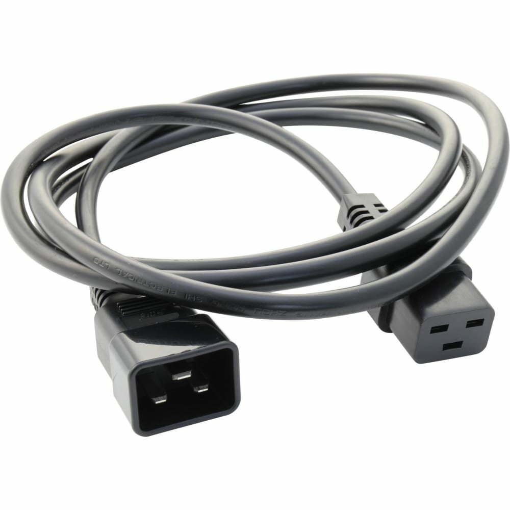 Кабель питания DKC IEC 60320 C19‑C20 с ПВХ изоляцией, черный, защита IP20, гибкий кабель для серверных и сетевых