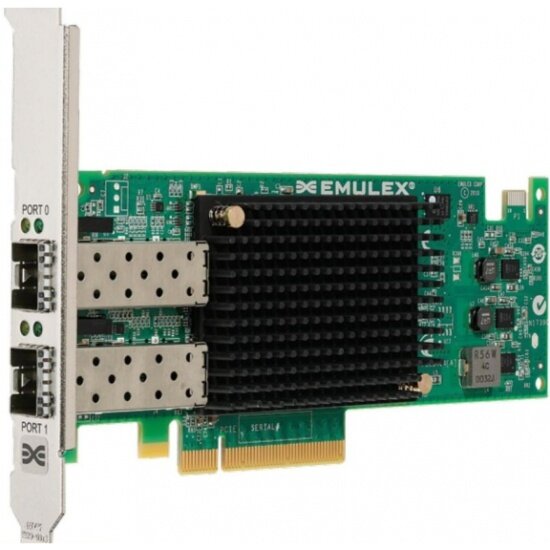 Контроллер Lsi Logic LSI Emulex LPe16002B-M6 HBA PCIe 16 Gb 2-port Fibre Channel Adapter by (LPE16002B-M6)