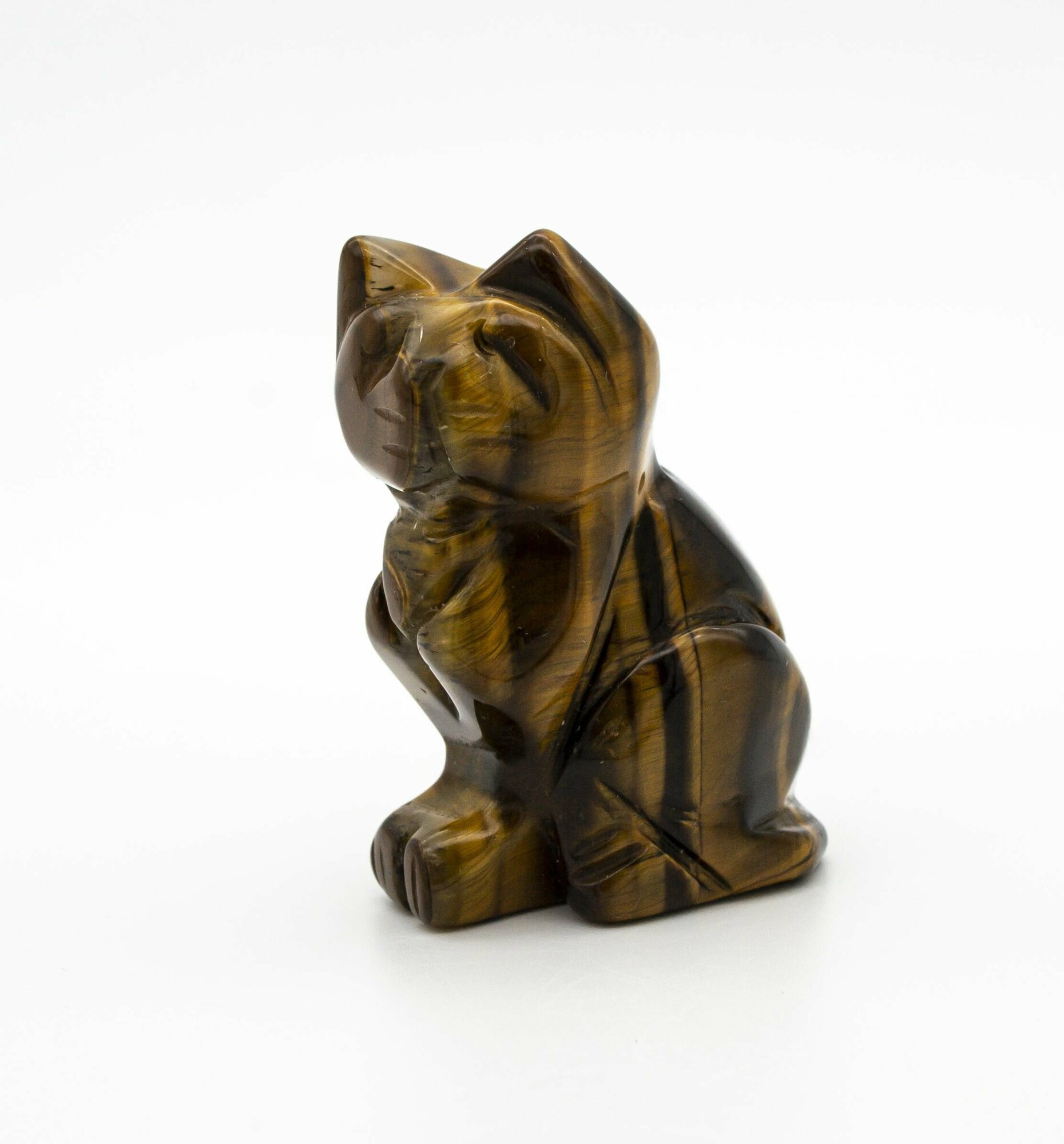 Статуэтка кота из тигрового глаза №4