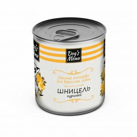 Dog's Menu Влажный корм для взрослых собак , шницель куриный , 750 г