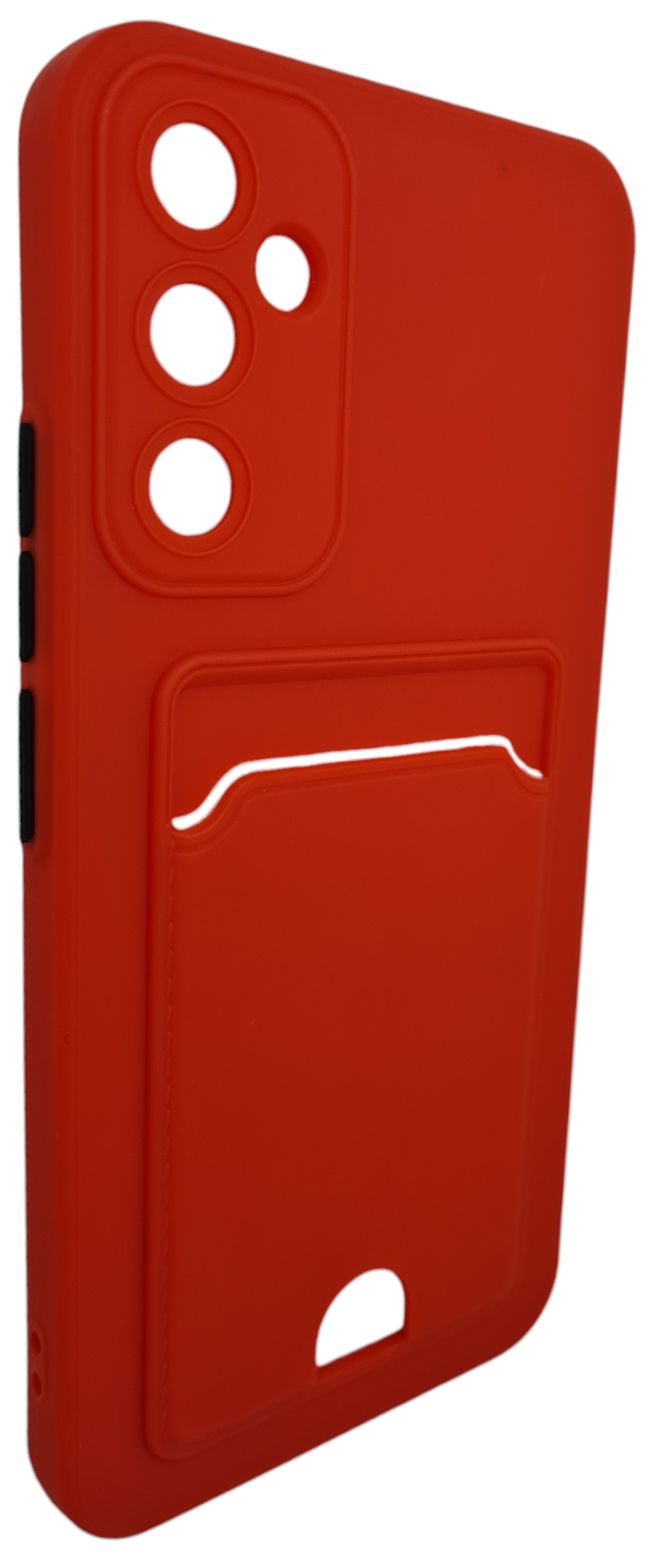 Чехол-накладка BUTTON с карманом для карт Mariso для Samsung Galaxy S23+ SM-S916 (Красный)