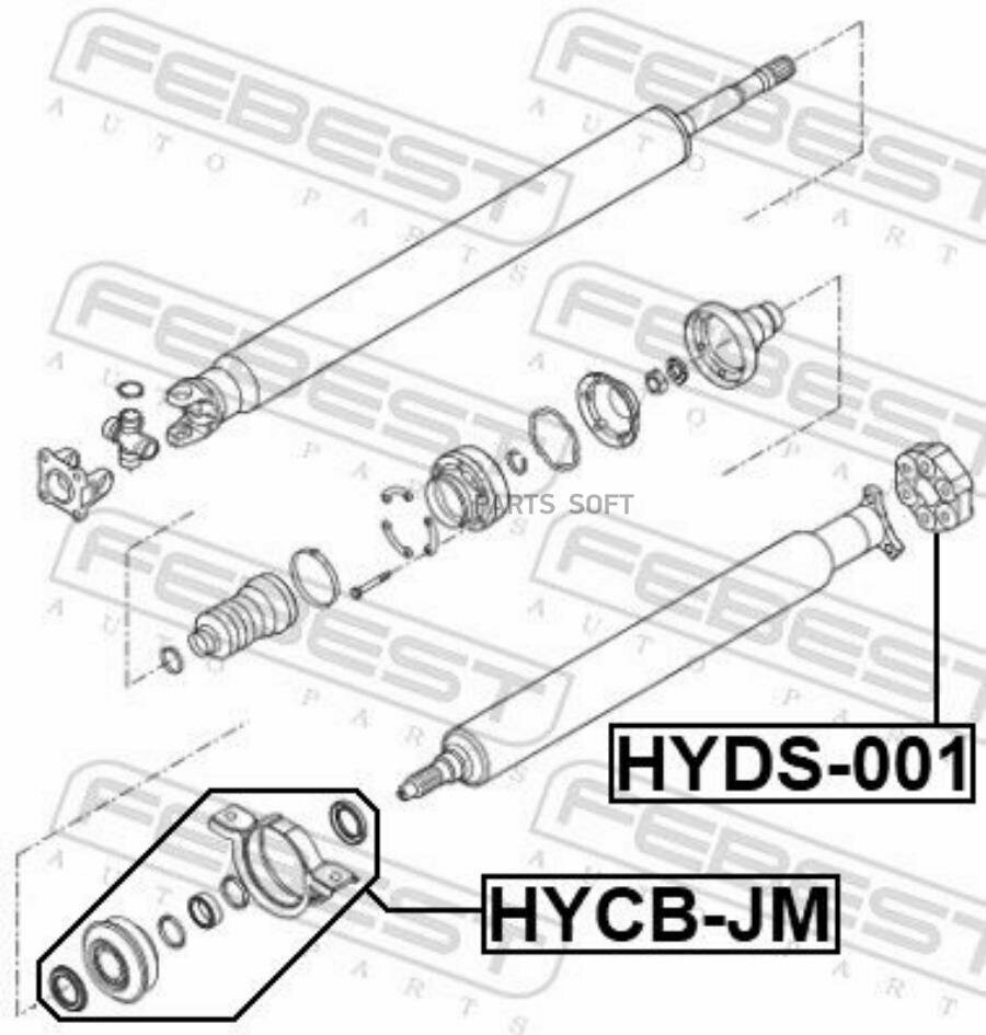 HYCBJM FEBEST Подшипник подвесной карданного вала