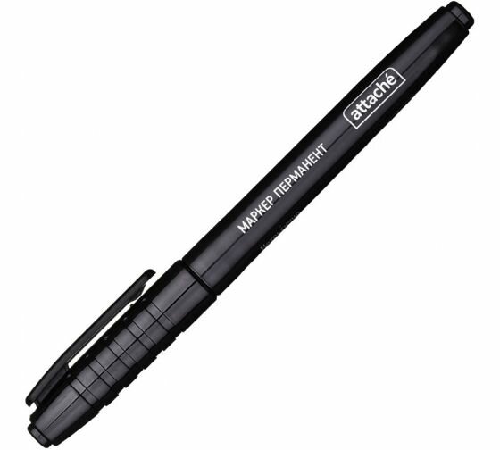 Перманентный маркер Attache черный 1,5-3мм. 155797