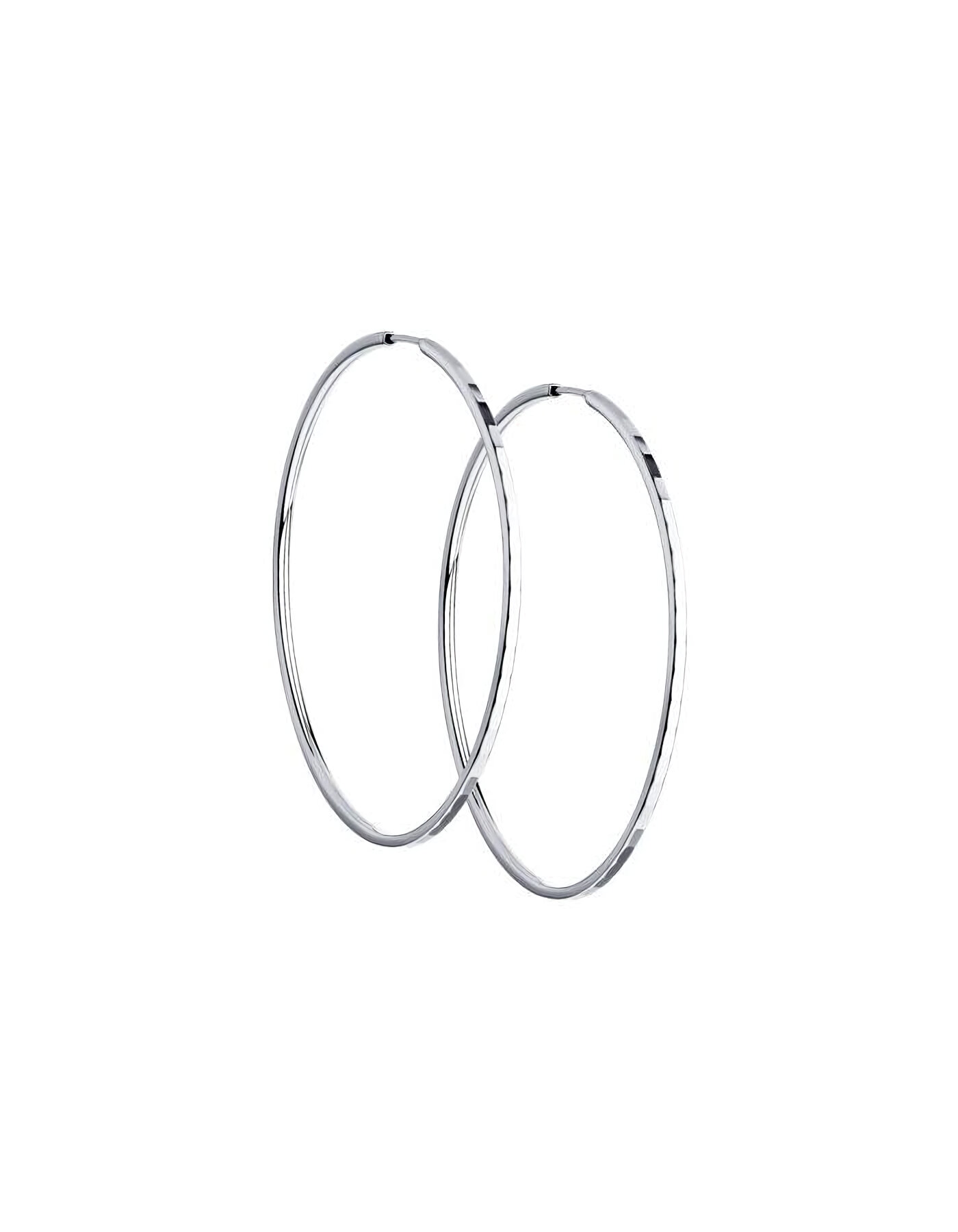Серьги конго, серебро, 925 проба, родирование
