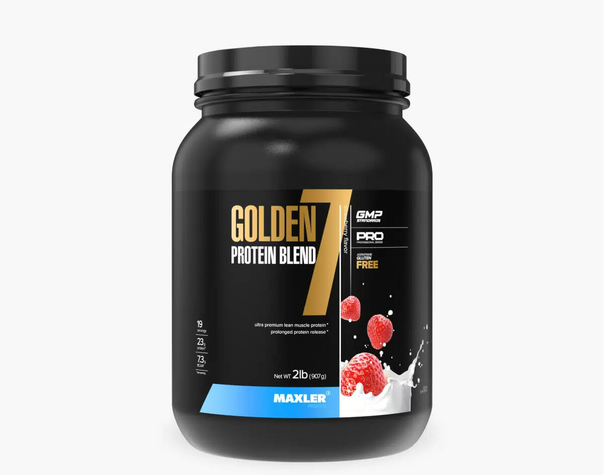 Протеин многокомпонентный Maxler Golden 7 Protein Blend 2 lb 907г Клубника со сливками