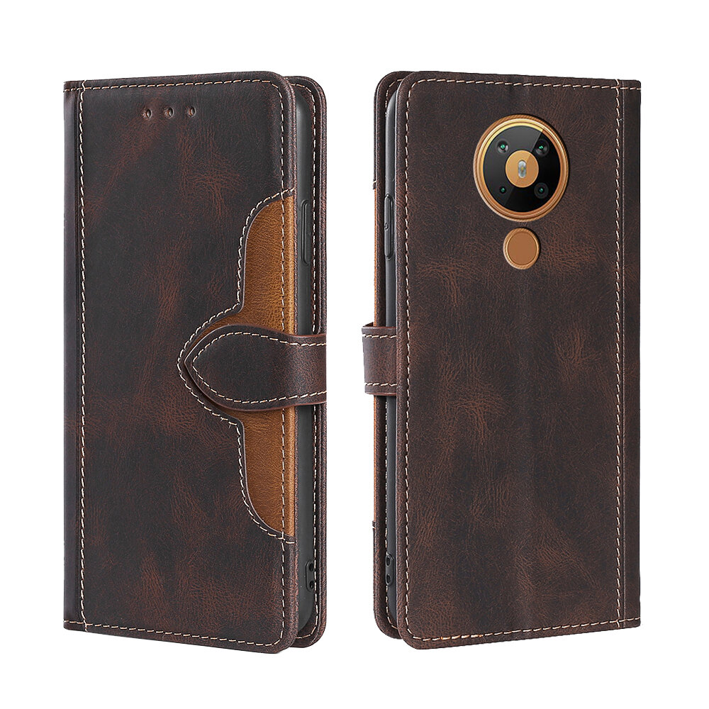 Чехол-книжка MyPads для Nokia 5.3 / Нокиа 5.3, узор в сочетании с другим цветом (коричневый)