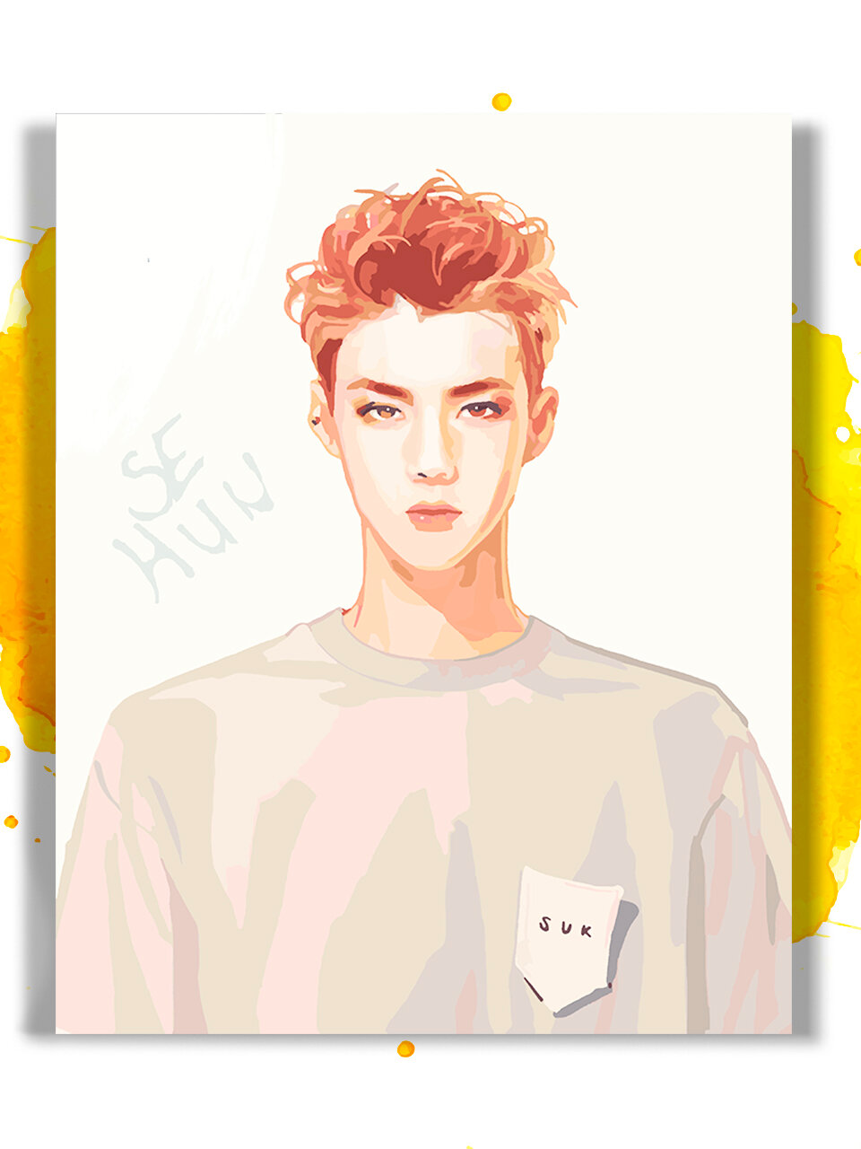 Картина по номерам на холсте EXO Sehun, 40 х 50 см