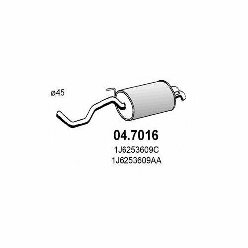 Глушитель выхлопных газов конечный, ASSO 04.7016 (1 шт.)