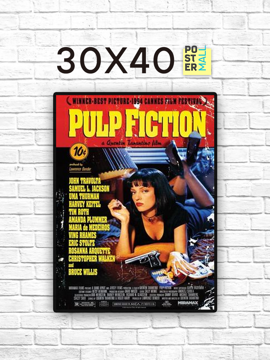 Постер для интерьера на стену (30х40 см). Кино Криминальное Чтиво (Pulp Fiction)