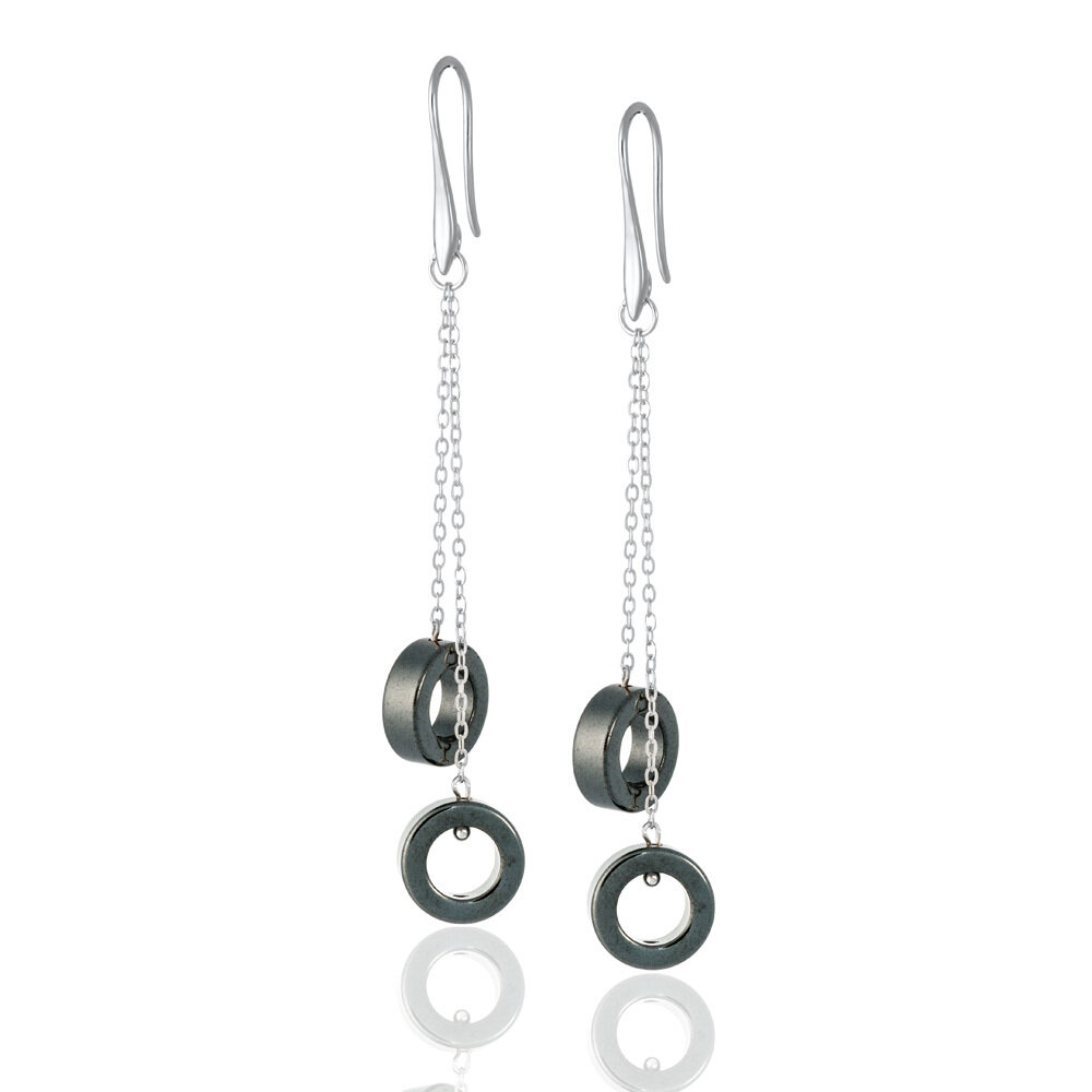Серьги с подвесками L'attrice, гематит