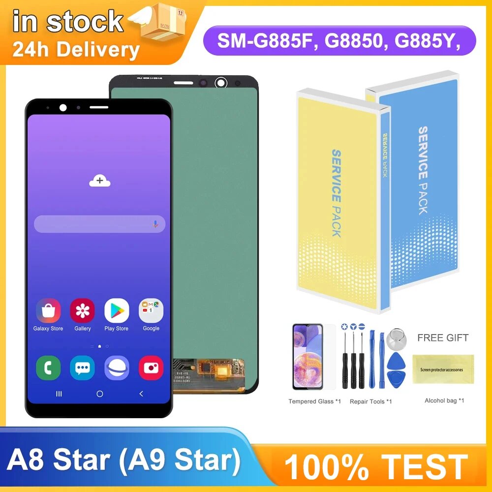 Экран дисплея для Samsung Galaxy A8 Star G885 G885F G8850, для Samsung Galaxy A9 Star ЖК-дисплей с дигитайзером сенсорного экрана