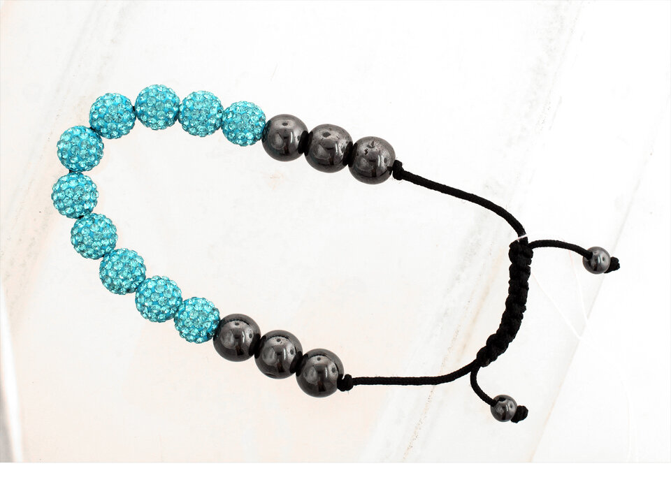 Браслет, гематит, стекло