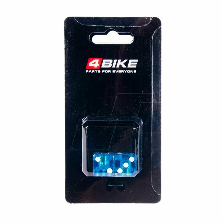 Колпачок для камер AV 4BIKE V11 пластик дизайн "Кубик" 2 шт прозрачный голубой