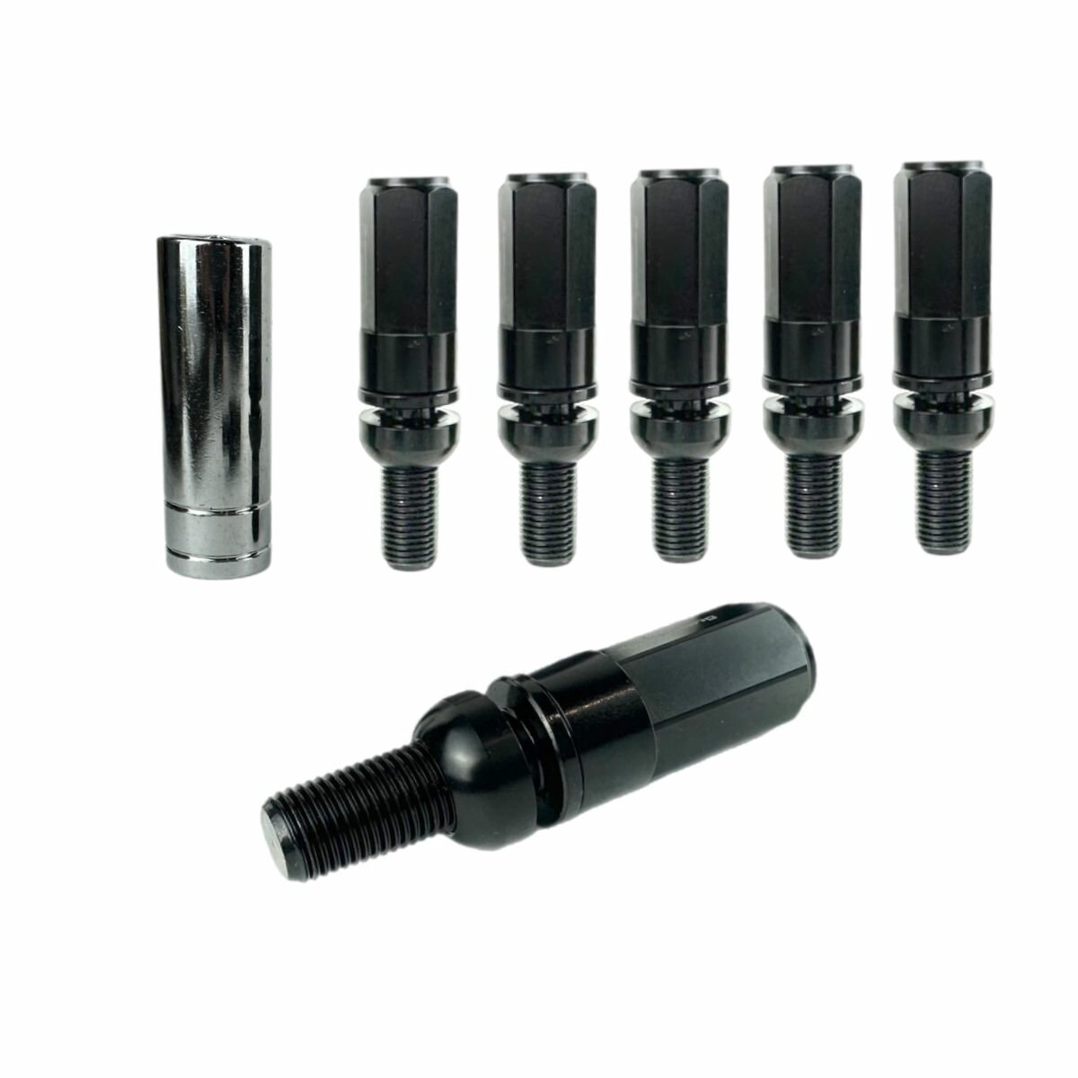 Болты колесные Taigiro BKS100, резьба М14, 1.5, комплект 20 шт, сфера, черные