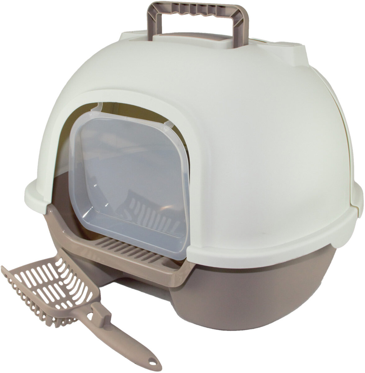 Туалет для кошек Dogman Лорето закрытый светло – коричневый/молочный 51 х 42 х 39 см