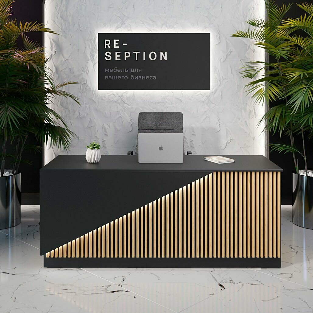 Письменный стол "Прайм" Черный / Клен 1200х750х700 С Подсветкой RGB Premium