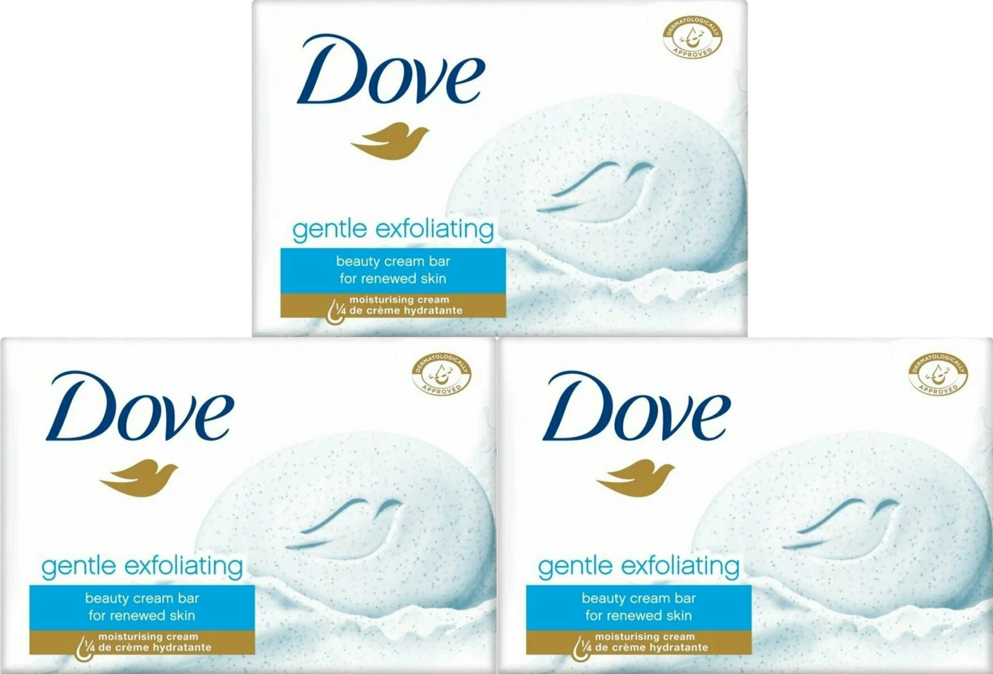 Крем-мыло кусковое Dove "Нежное отшелушивание", 135г х 3 шт.