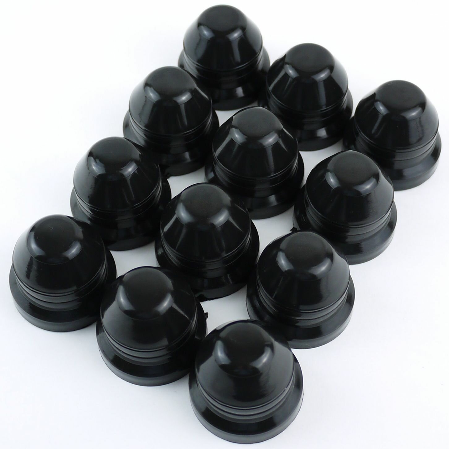 Колпачки на колесные гайки, 27 мм, 12 штук, пластик, цвет черный