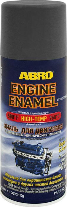 Краска-эмаль для двигателя Abro, цвет: чугун, 312 мл