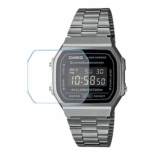 Скрин Мобайл защитный экран для часов Casio A168WGG-1B из нано стекло 9H