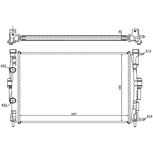 STELLOX 10-25183-SX (1025183_SX / 4620489922 / 4621401A22) радиатор системы охлаждения\ Renault (Рено) Megane (Меган)