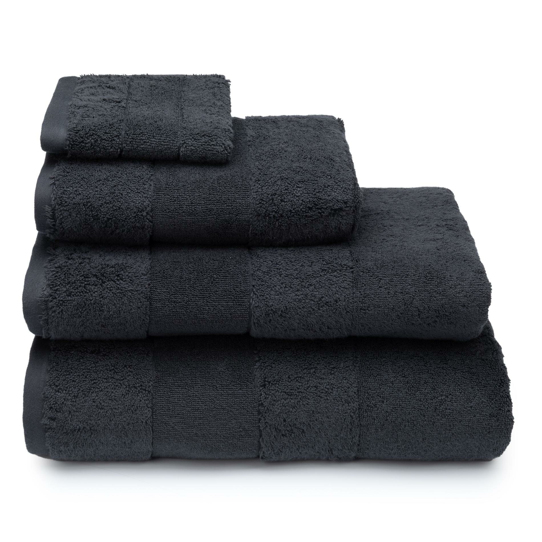 Полотенце махровое 50х100 см для ванной, лица и рук, Cleanelly Tenerezza темно-серое, 1 штука