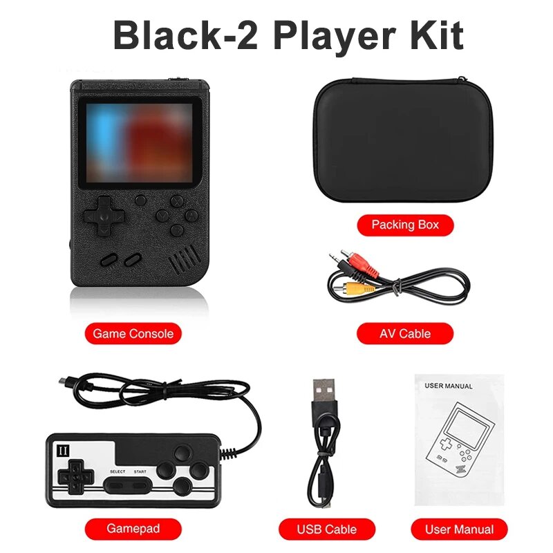 Мини-консоль ONETOMAX 400 игр, Black-2 player