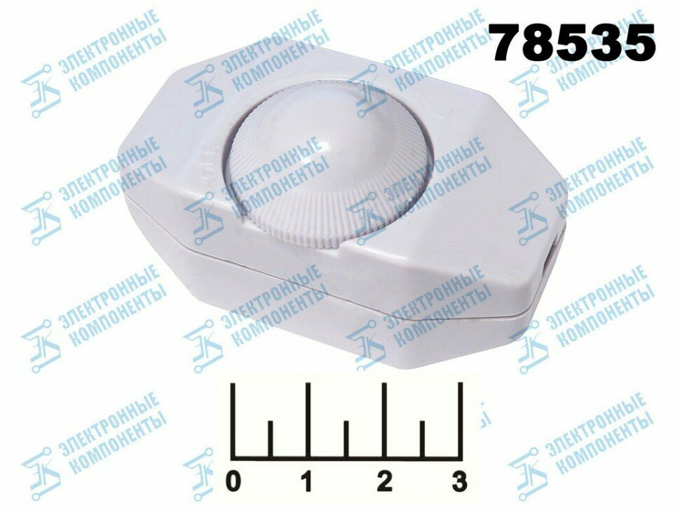 Выключатель-регулятор (диммер) 100W с выключателем белый на провод