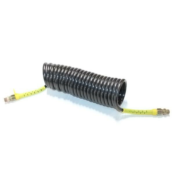 Шланг спиральный пневмат. соед-ый, фитинги М16 дл. 7,5 м. (желтый)