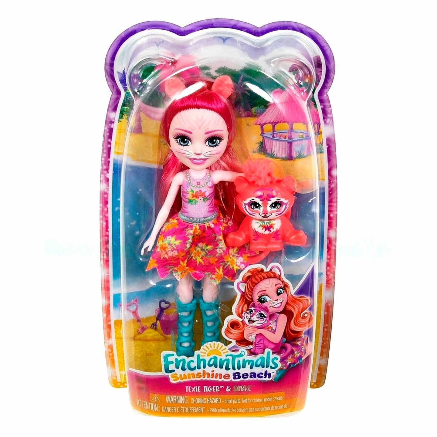 Кукла Энчантималс Enchantimals Sunshine Beach Тэкси Тигрица и Сейба FNH22/HXB97