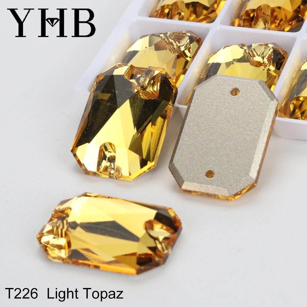 Стразы YHB Light Topaz, 14-20 мм, 24шт