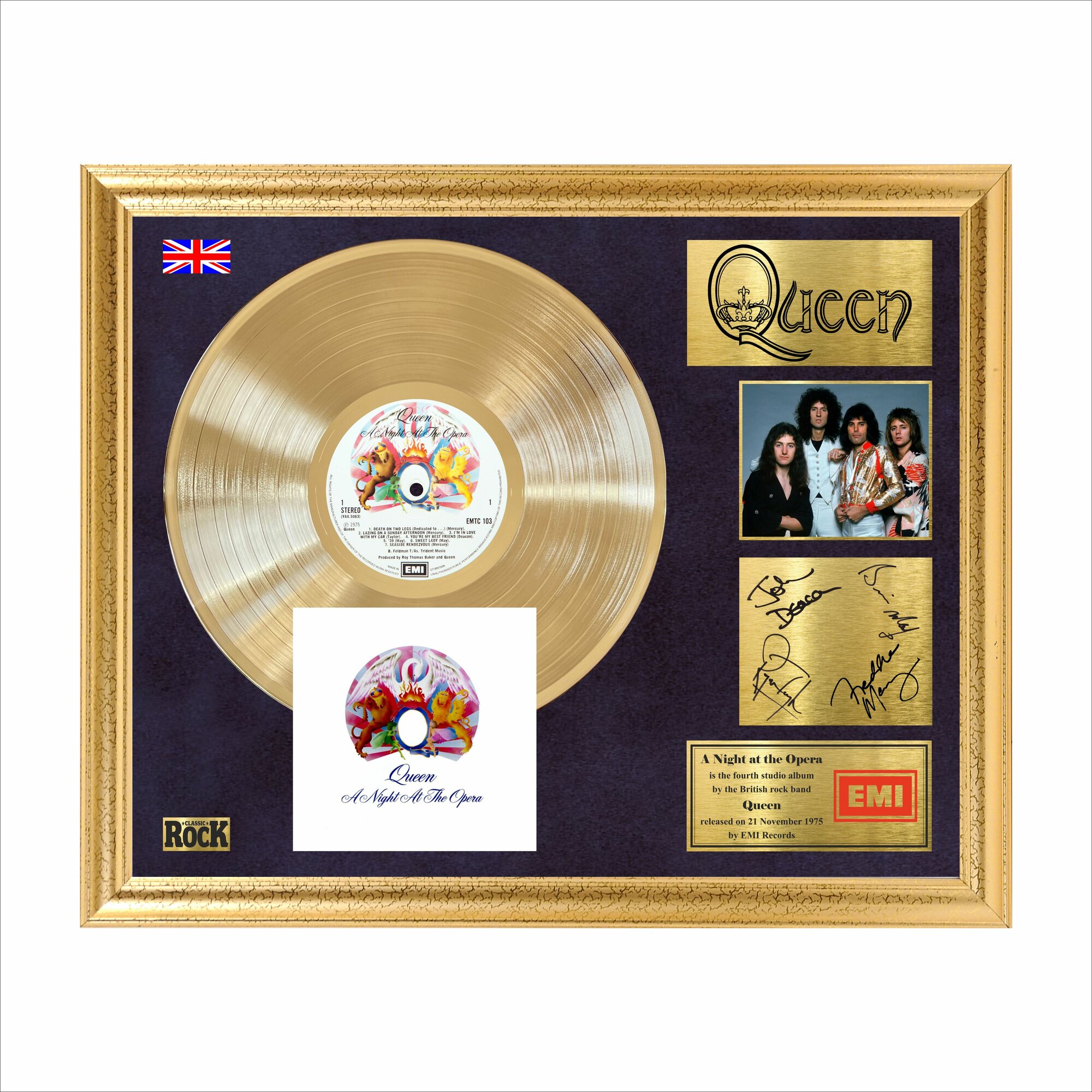 Золотой диск Queen A Night At The Opera