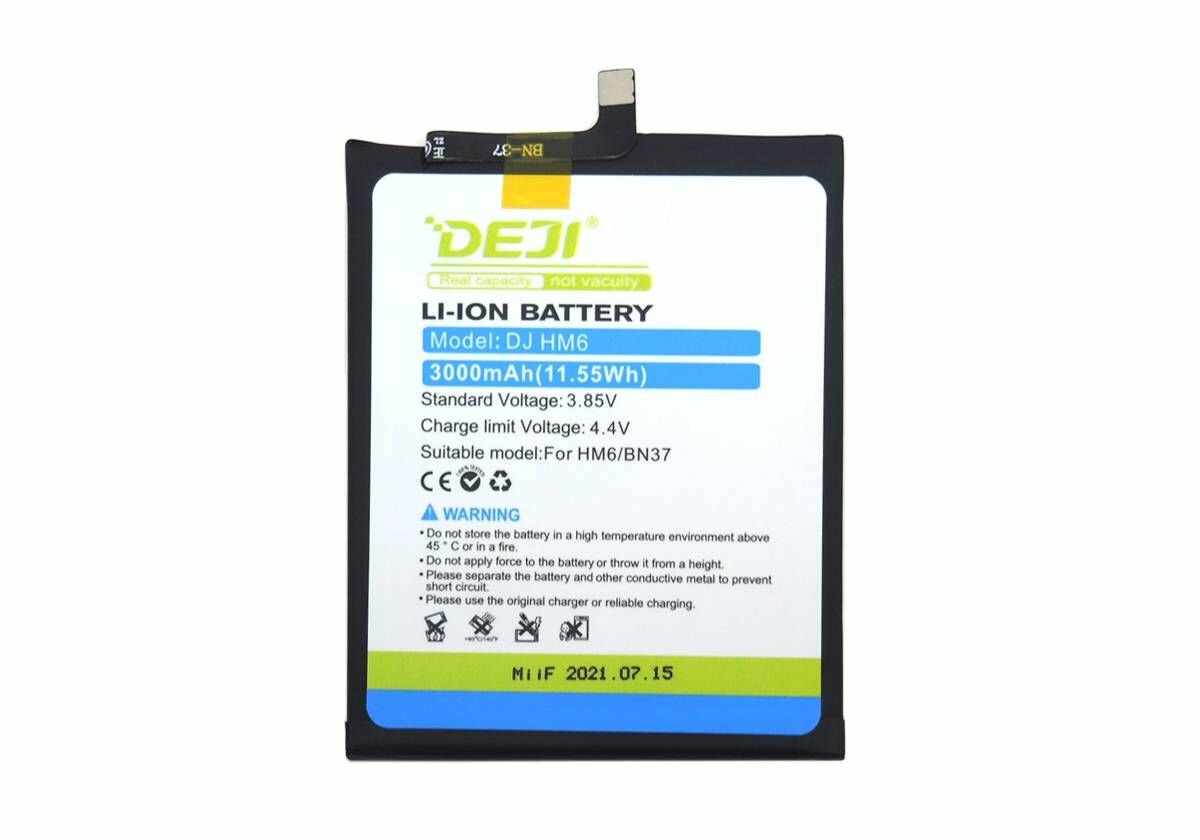 Аккумулятор (АКБ) BN37 DEJI для Xiaomi Redmi 6A 2900 mAh премиум