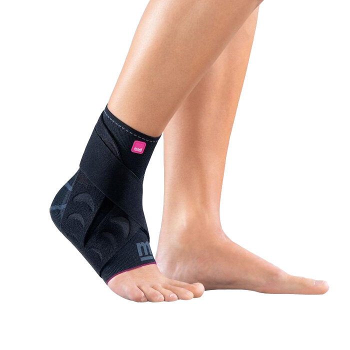 Бандаж на голеностопный сустав и стопу компр. LEVAMED ACTIVE (с силикон. вкладышами и ремнем) арт. K011-53 прав. р. III (серый) (K012-2-3-3000)