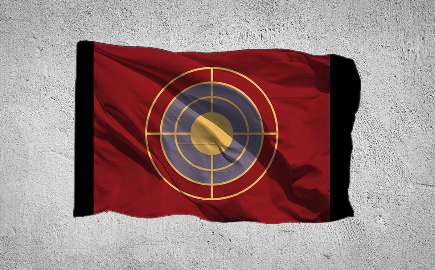 Флаг группировки Долг, 70х105 см на сетке для уличного флагштока