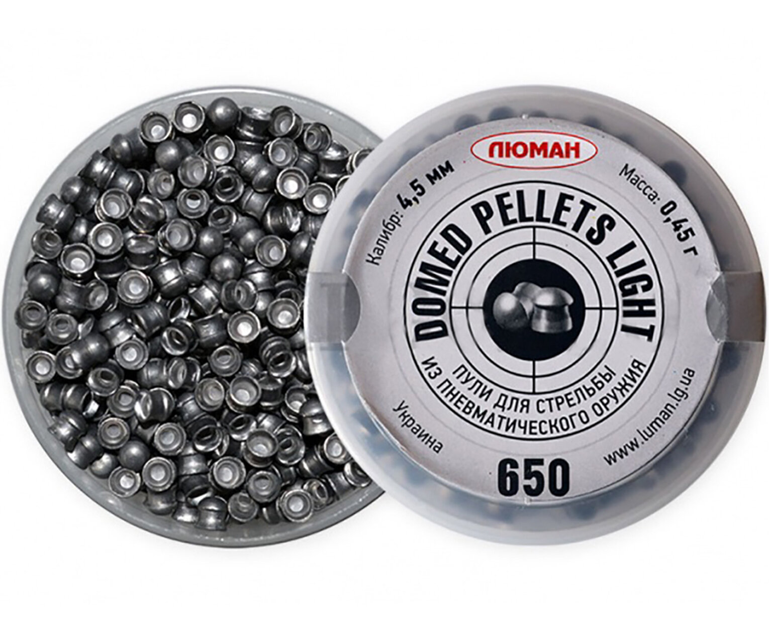 Пули для пневматики Люман "Domed pellets Light" 0,45 г. 4,5 мм. 650 шт.