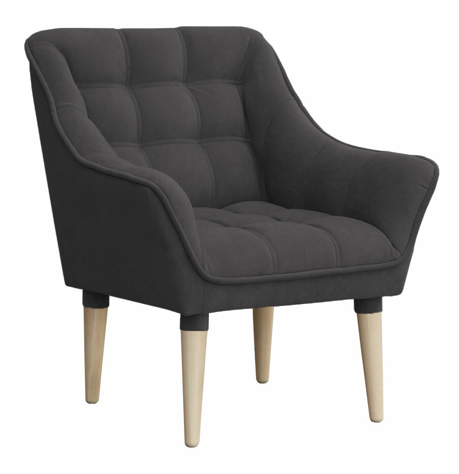 Кресло Левада Комфорт 8, велюр, с ножками, подлокотниками, мягкое