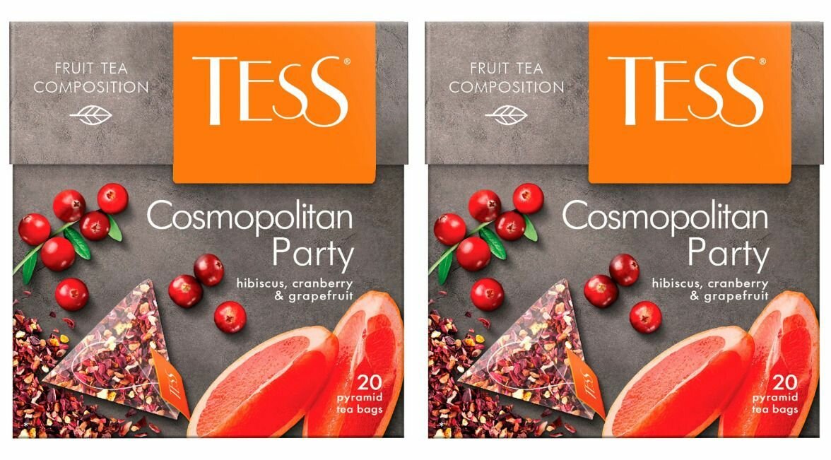 Tess Чай травяной Cosmopolitan Party, 20 пирамидок по 1,8 г, 2 уп